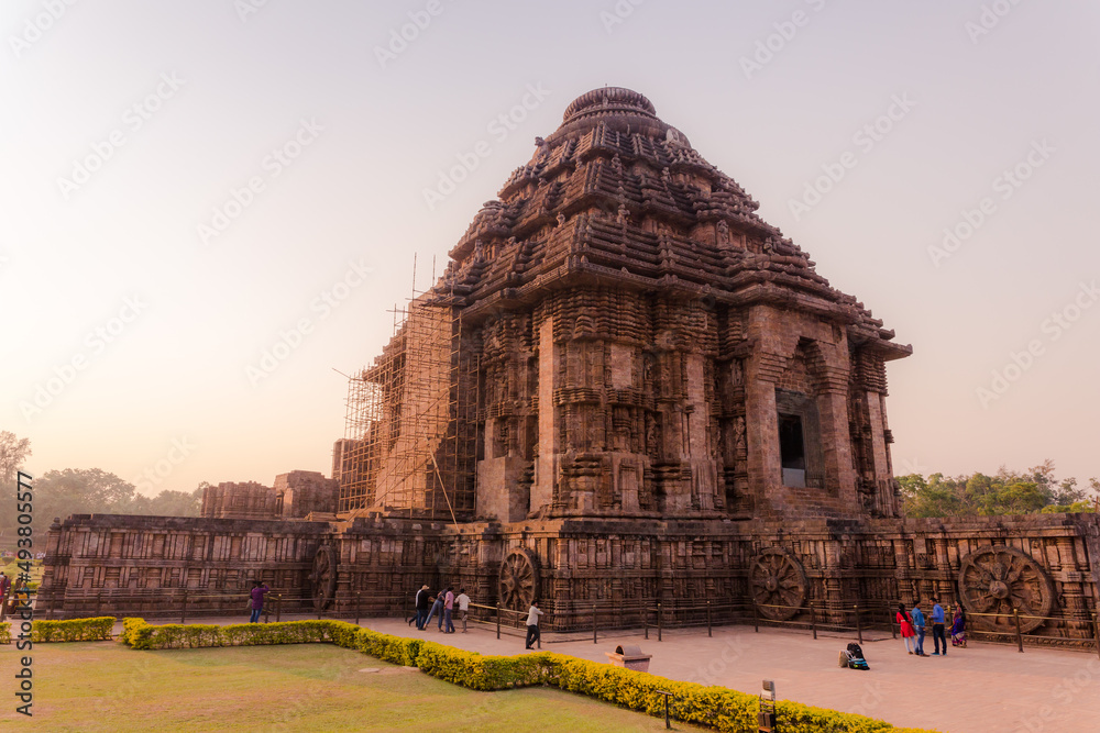 800 year old Sun Temple, Konark Odisha, India. Designed as a chariot ...
