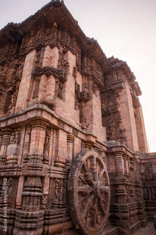 800 year old Sun Temple, Konark Odisha, India. Designed as a chariot ...