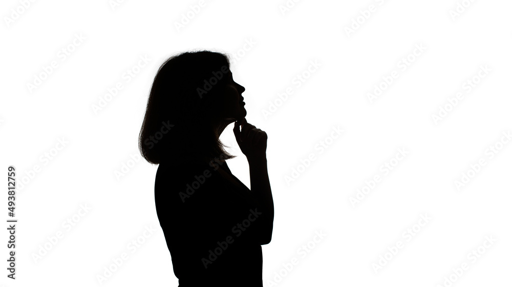 Black Woman Thinking Silhouette