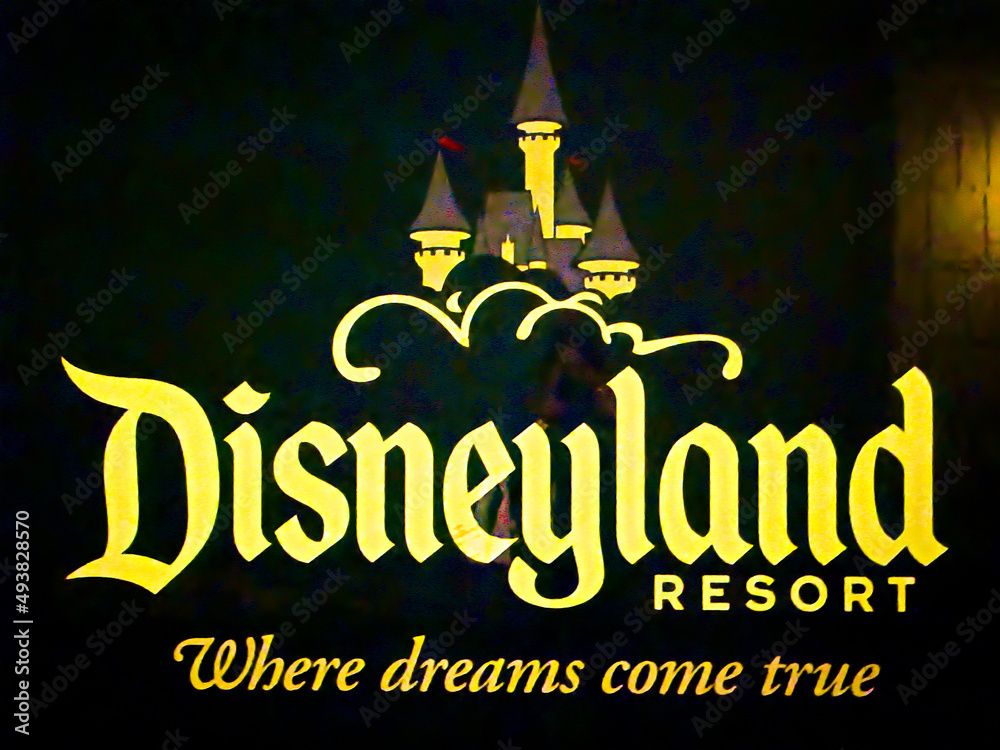 ANAHEIM, CA/USA - Nov 26,2010 : Disneyland entrance sign. Disneyland ...