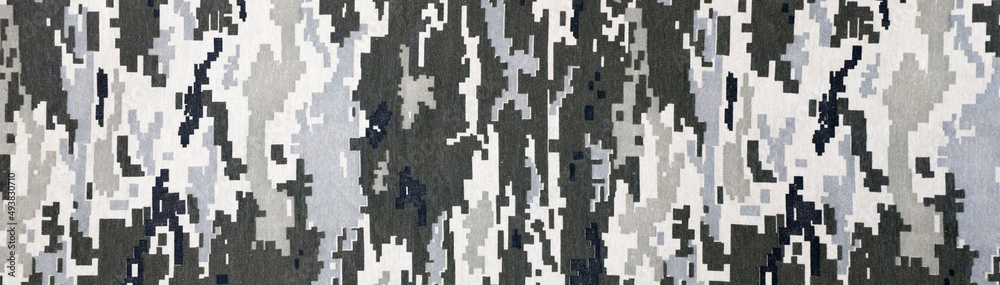 Fabric with texture of Ukrainian military pixeled camouflage. Cloth ...