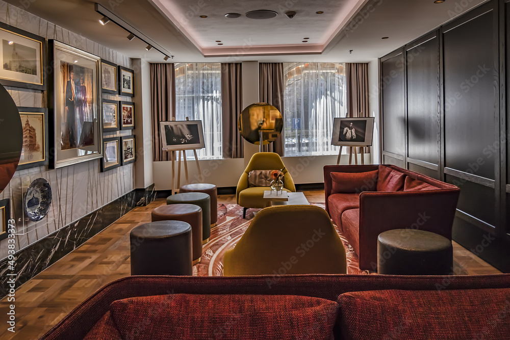 Interior of Hard Rock Hotel Amsterdam American. American Hotel in ...