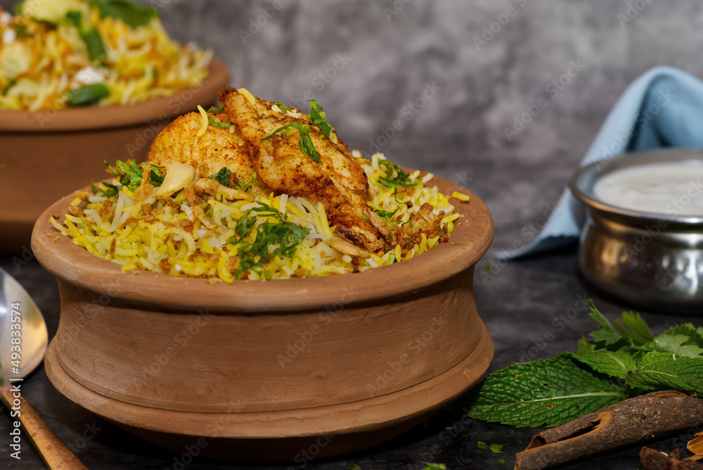 Fish Dum Biryani Stock Photo | Adobe Stock