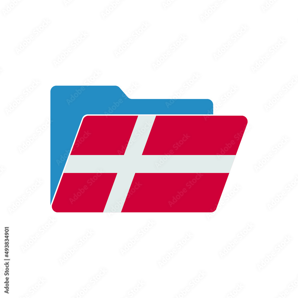 Denmark. Folder icon with Denmark flag. Vector folders icons with flags ...