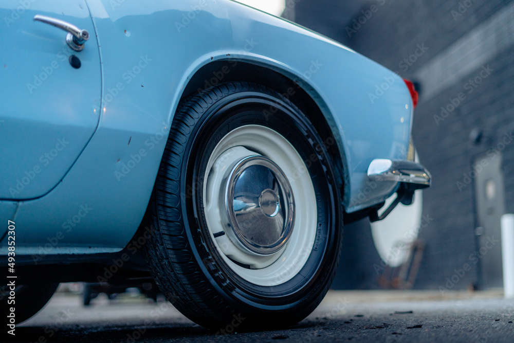 Classic Vintage British Sports Car - Light Blue Stock Photo | Adobe Stock