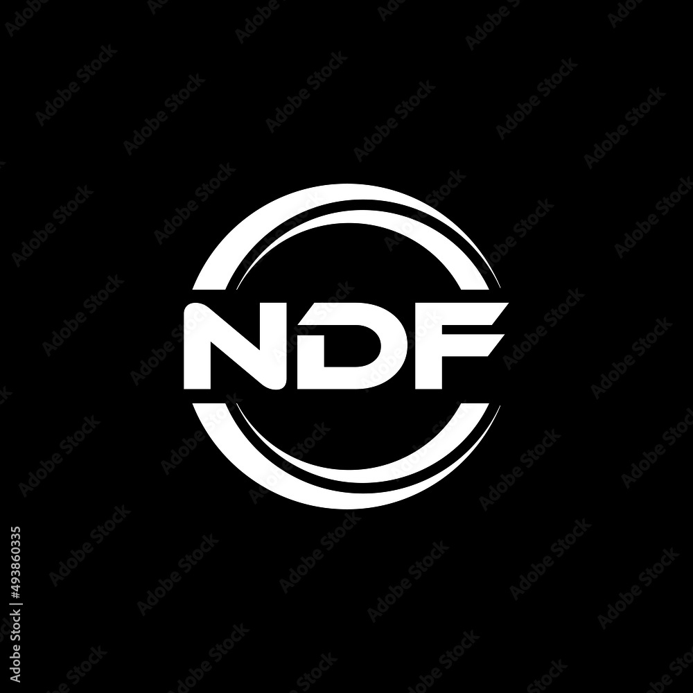 NDF letter logo design with black background in illustrator, vector ...