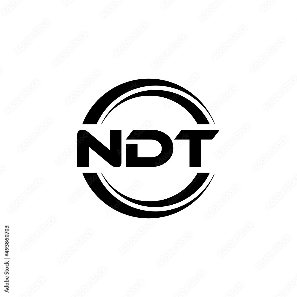 NDT letter logo design with white background in illustrator, vector ...