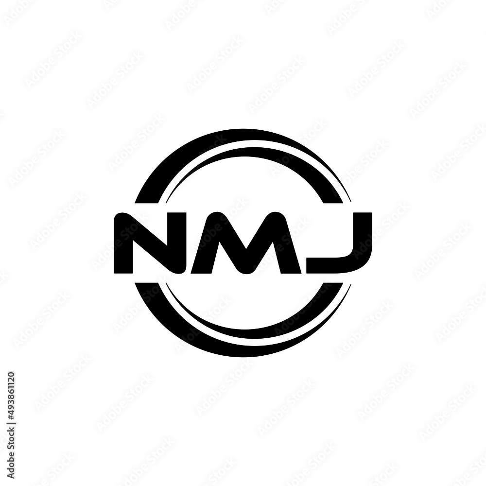 NMJ letter logo design with white background in illustrator, vector ...