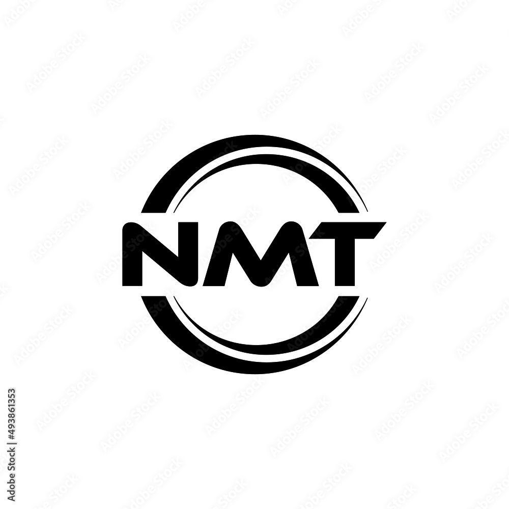 NMT letter logo design with white background in illustrator, vector ...