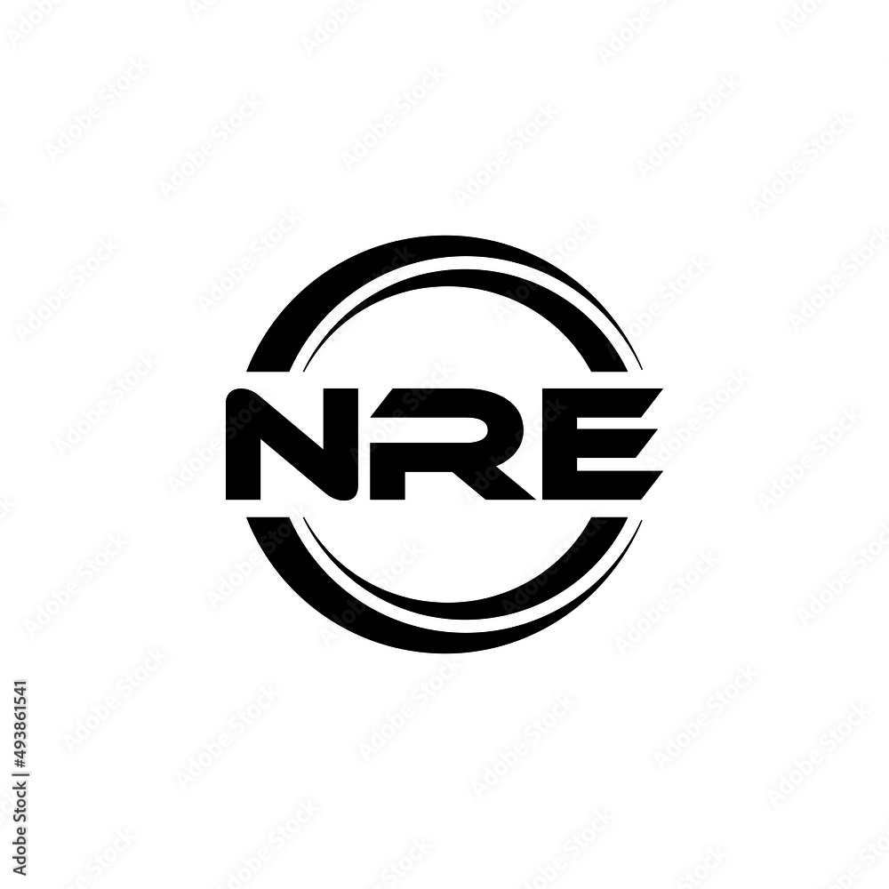Vecteur Stock NRE letter logo design with white background in ...