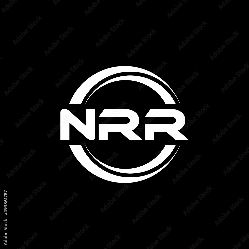 NRR letter logo design with black background in illustrator, vector ...