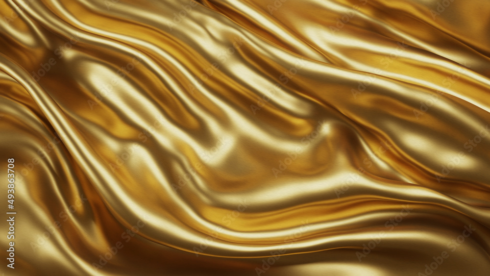 Gold luxury fabric background 3d render Stock Illustration | Adobe Stock