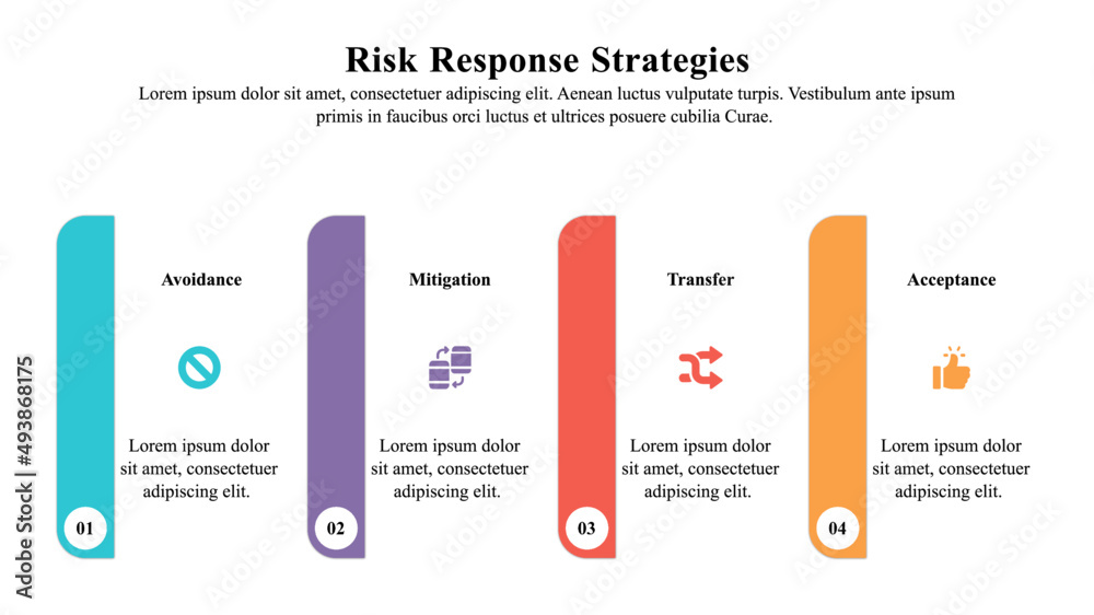 Infographic presentation template of the risk response strategy. Stock ...