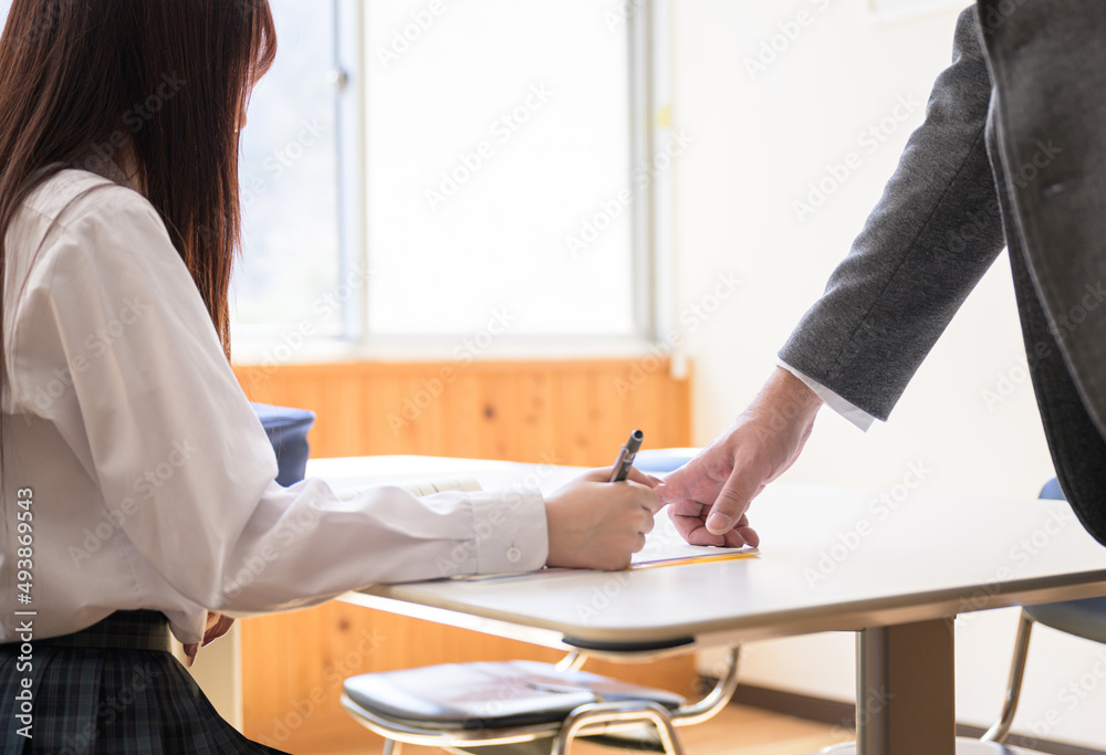 Teaching a class in a classroom at a middle or high school Up close at ...