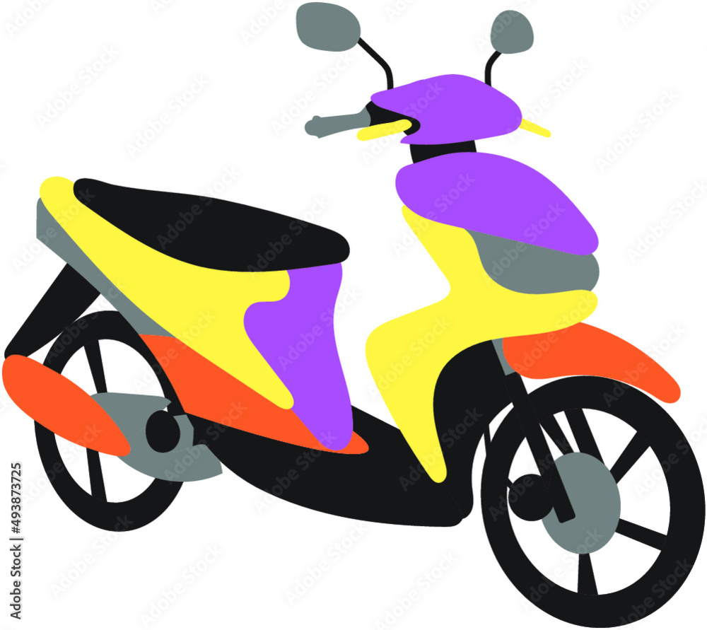 scooter illustration vector cartoon Stock Vector | Adobe Stock