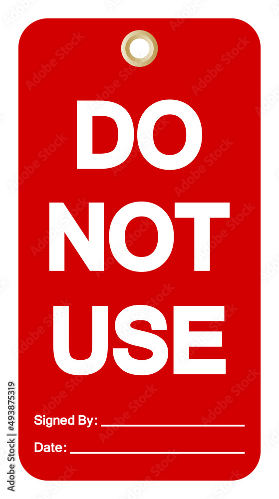 Do Not Use Tag Symbol Sign,Vector Illustration, Isolate On White ...