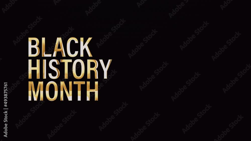 Black History Month golden text with light effect and copy space. 4K 3D ...