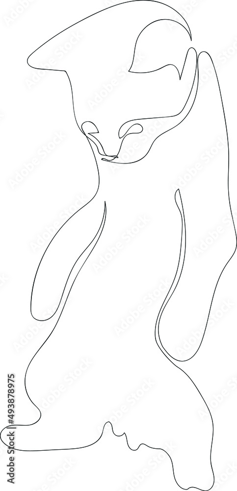 cat one line art continous drawing Stock Vector | Adobe Stock