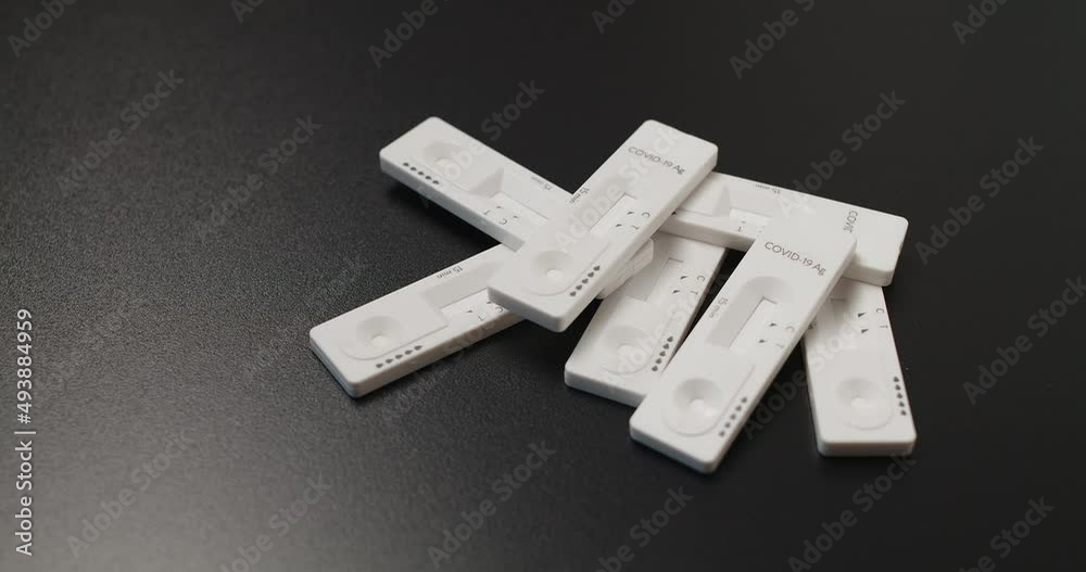 Covid-19 test cartridge. Testing for Coronavirus concept. Rotating ...