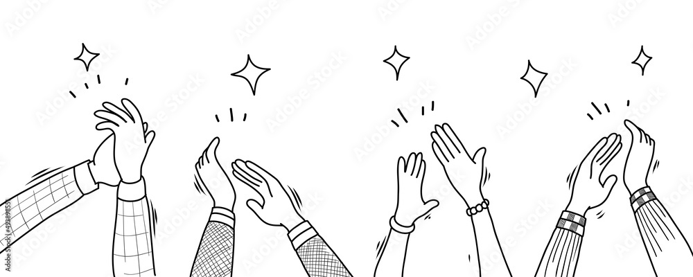 Applause hand draw. Vector illustration. Stock Vector | Adobe Stock