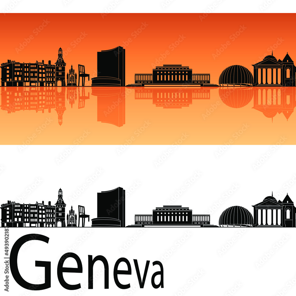geneva city skyline in ai format Stock Vector | Adobe Stock