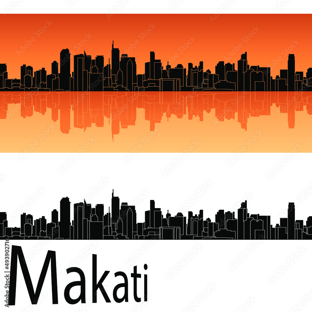makati city skyline in ai format Stock Vector | Adobe Stock