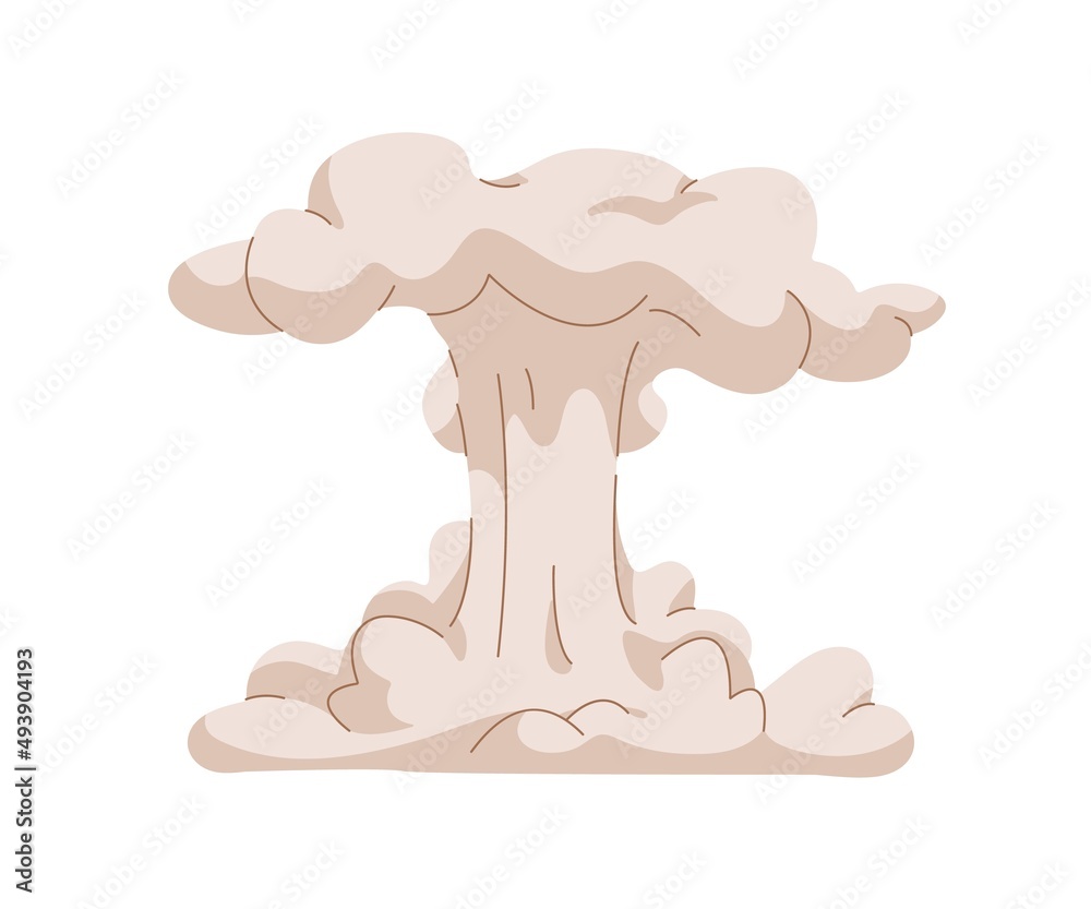 Blast cloud after bomb explosion. Big bang. Exploding, bursting ...