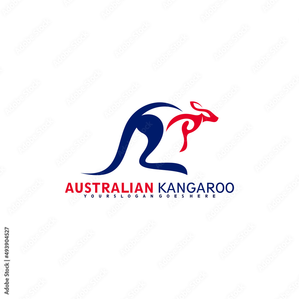 australian kangaroo logo vector illustration abstract design Stock ...