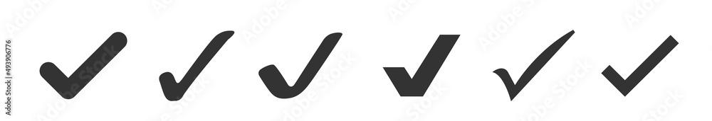 Check mark icons set isolated on white background. Stock Vector | Adobe ...