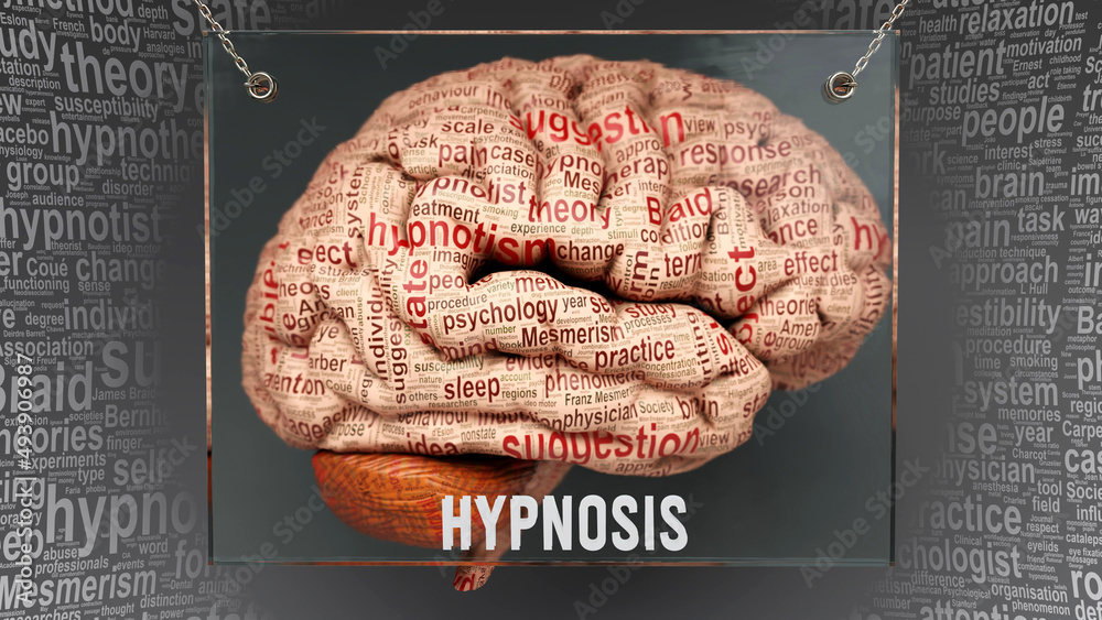 Hypnosis anatomy - its causes and effects projected on a human brain ...
