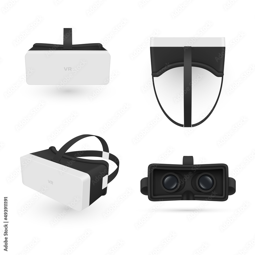 Virtual reality glasses collection vector illustration. Set VR goggles ...