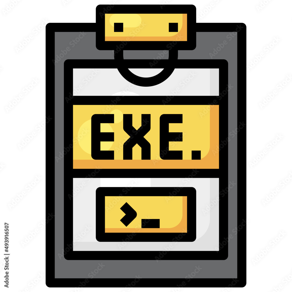 exe file filled outline icon,linear,outline,graphic,illustration Stock ...