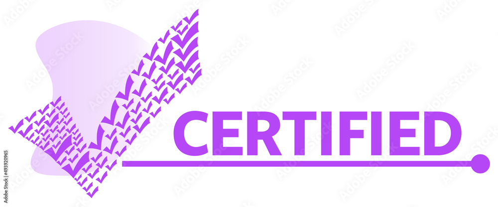 Certified Purple Tick Mark Textured Horizontal Horizontal Stock ...