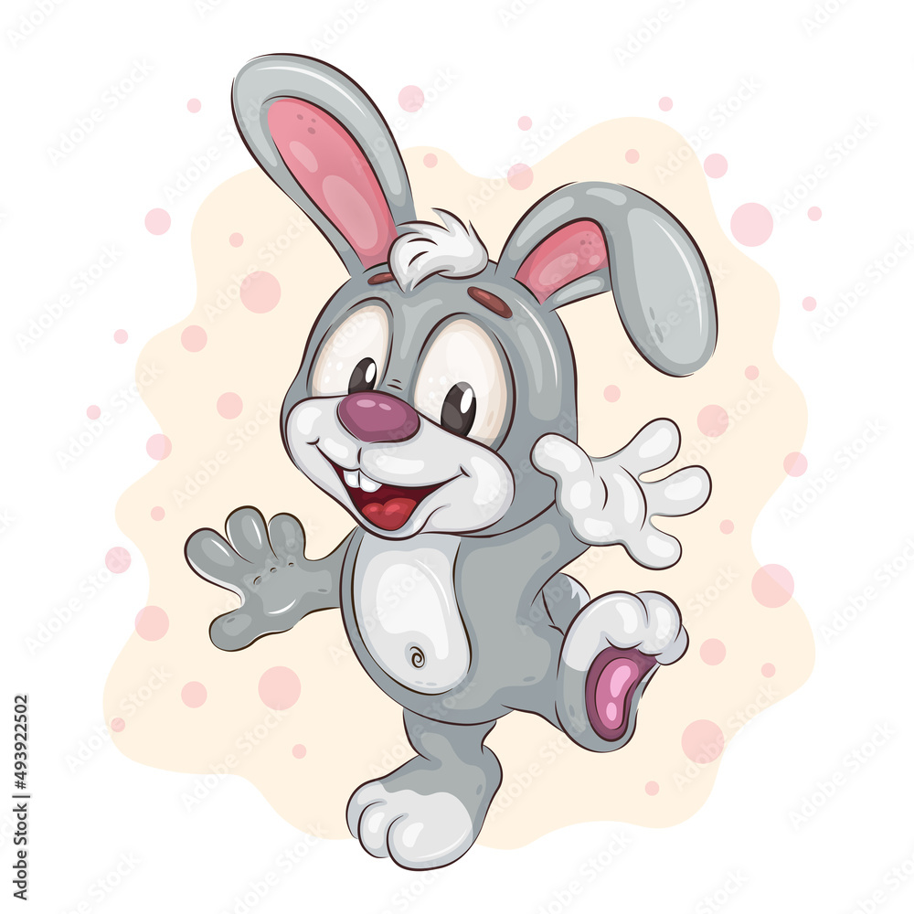 Happy Easter Bunny. An image of a Happy Easter Bunny. Jumping cartoon ...