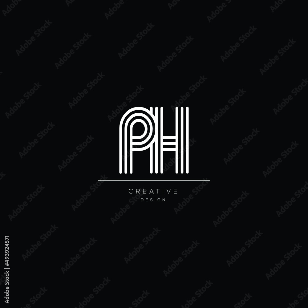 Abstract premium linear letter PH logo icon design modern minimal style ...