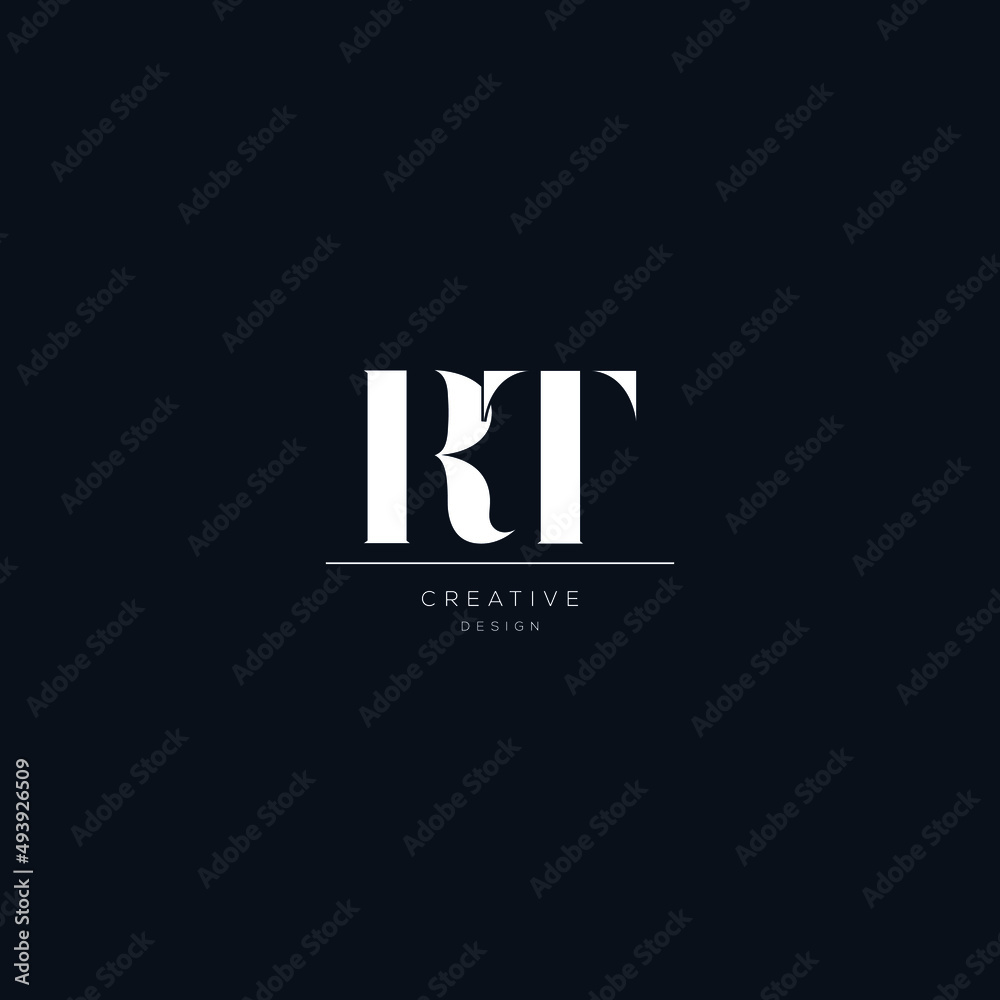 RT letter minimalist logo design template Stock Vector | Adobe Stock