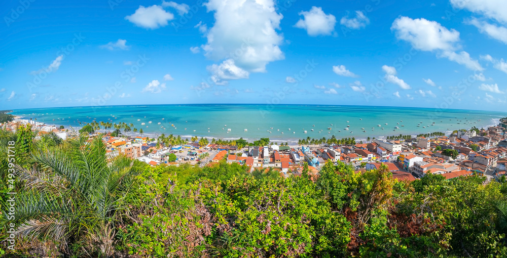 Panoramic view of Maragogi, AL, Brazil. Landscape of the city and the ...