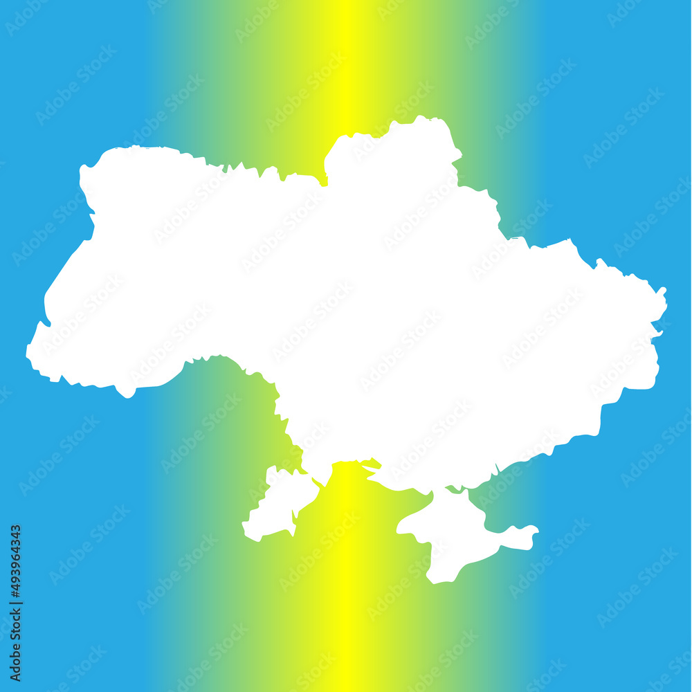 Fototapeta mapa świata dla dzieci Borders of Ukraine. Map and contours ...