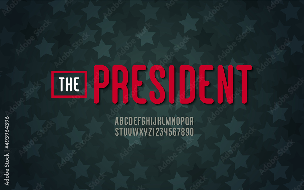 Condensed font, rounded alphabet with shadow, letters and numbers Stock ...