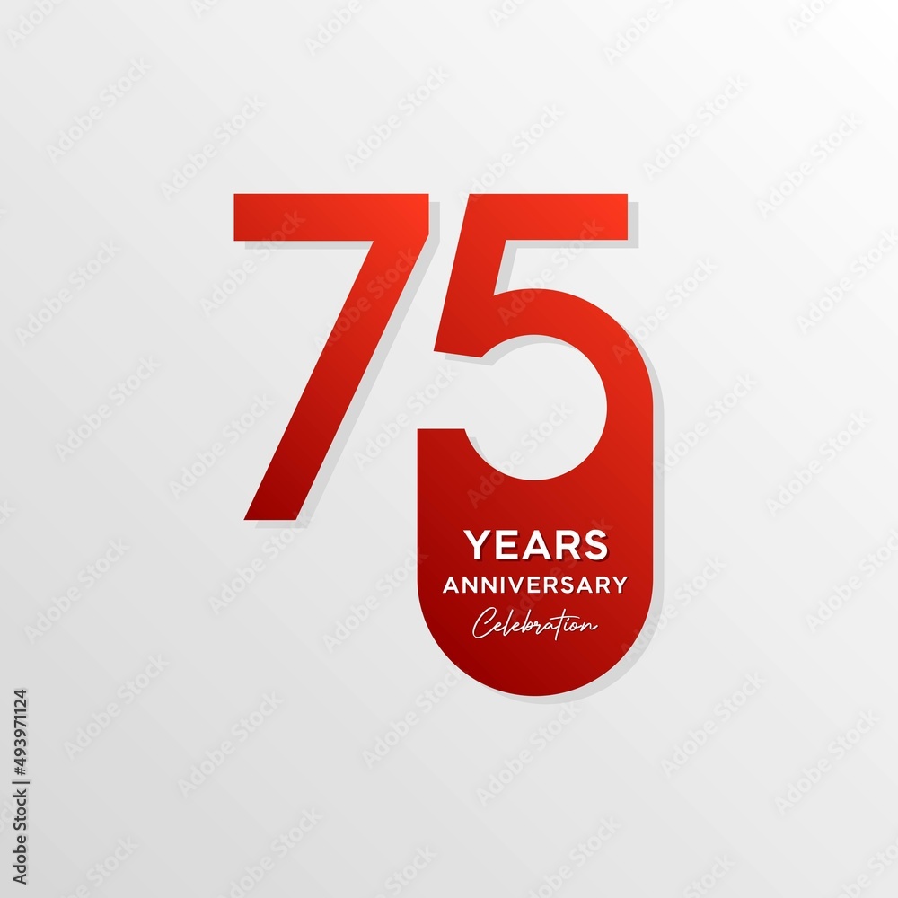 Stockvector 75th anniversary logo. Anniversary celebration logo design ...