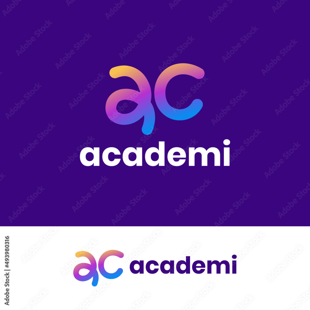 Letter AC academy logo design. Initial A and C logo identity for ...
