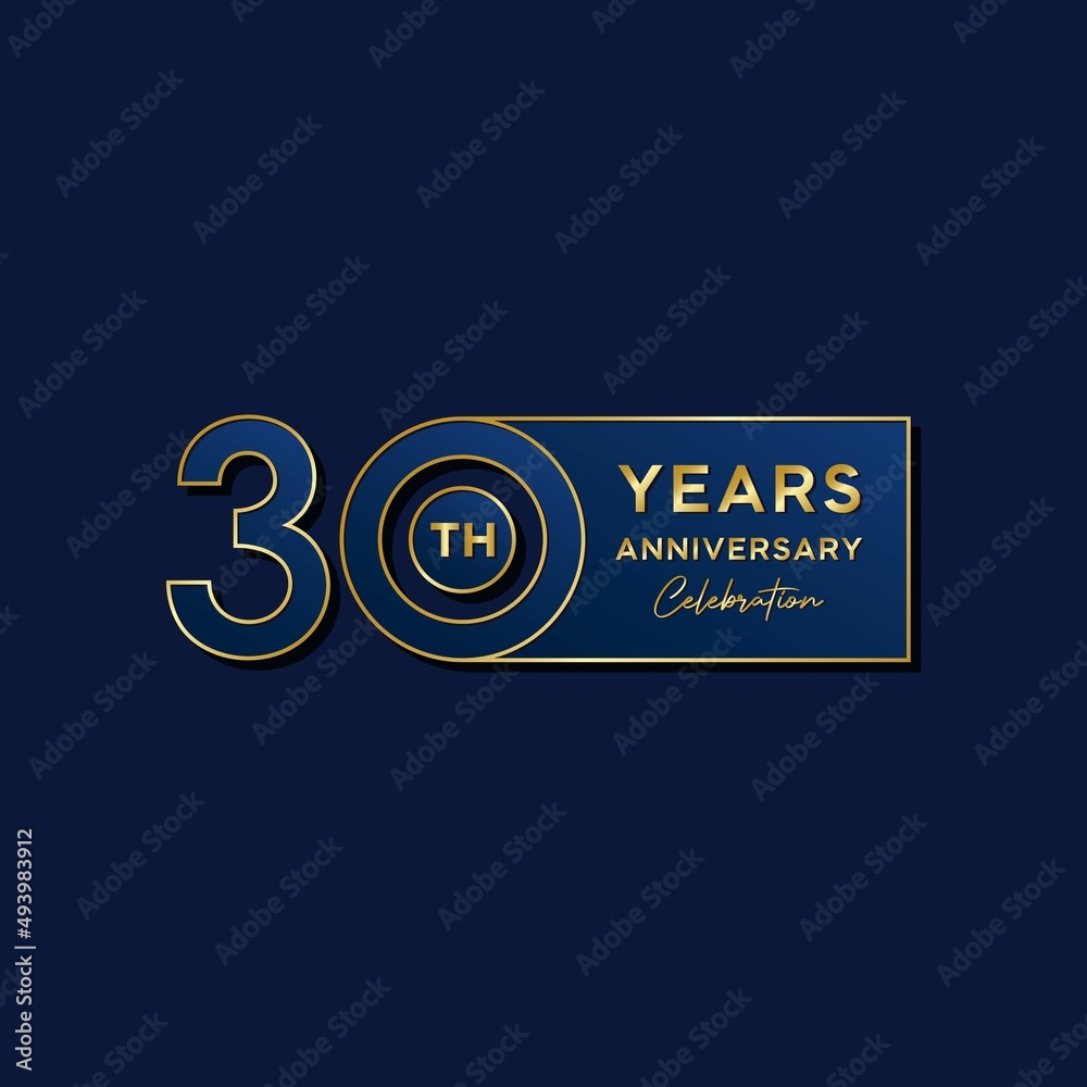 30th anniversary logo. Anniversary celebration logo design golden ...