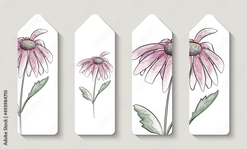 Bookmarks. Modern creative design, background marble texture with ...
