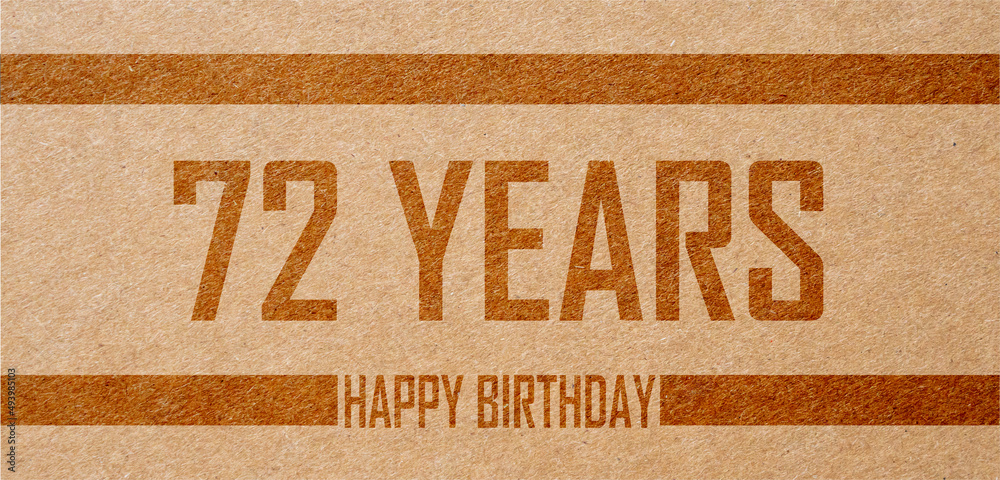 72 Years Greetings, brown birthday card,Happy Birthday Card design ...