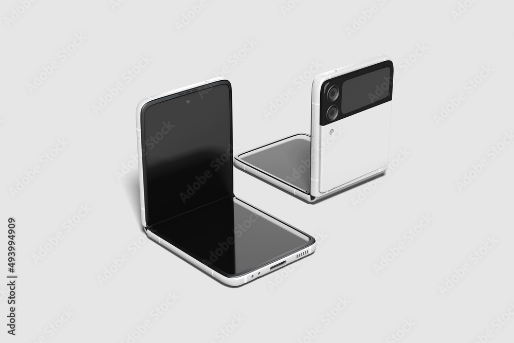 New device folded phone, smart phone new design in different view ...
