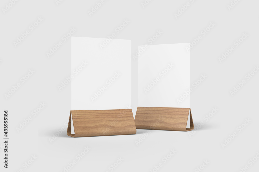 Blank table tent sign in two different positions for restaurant ...