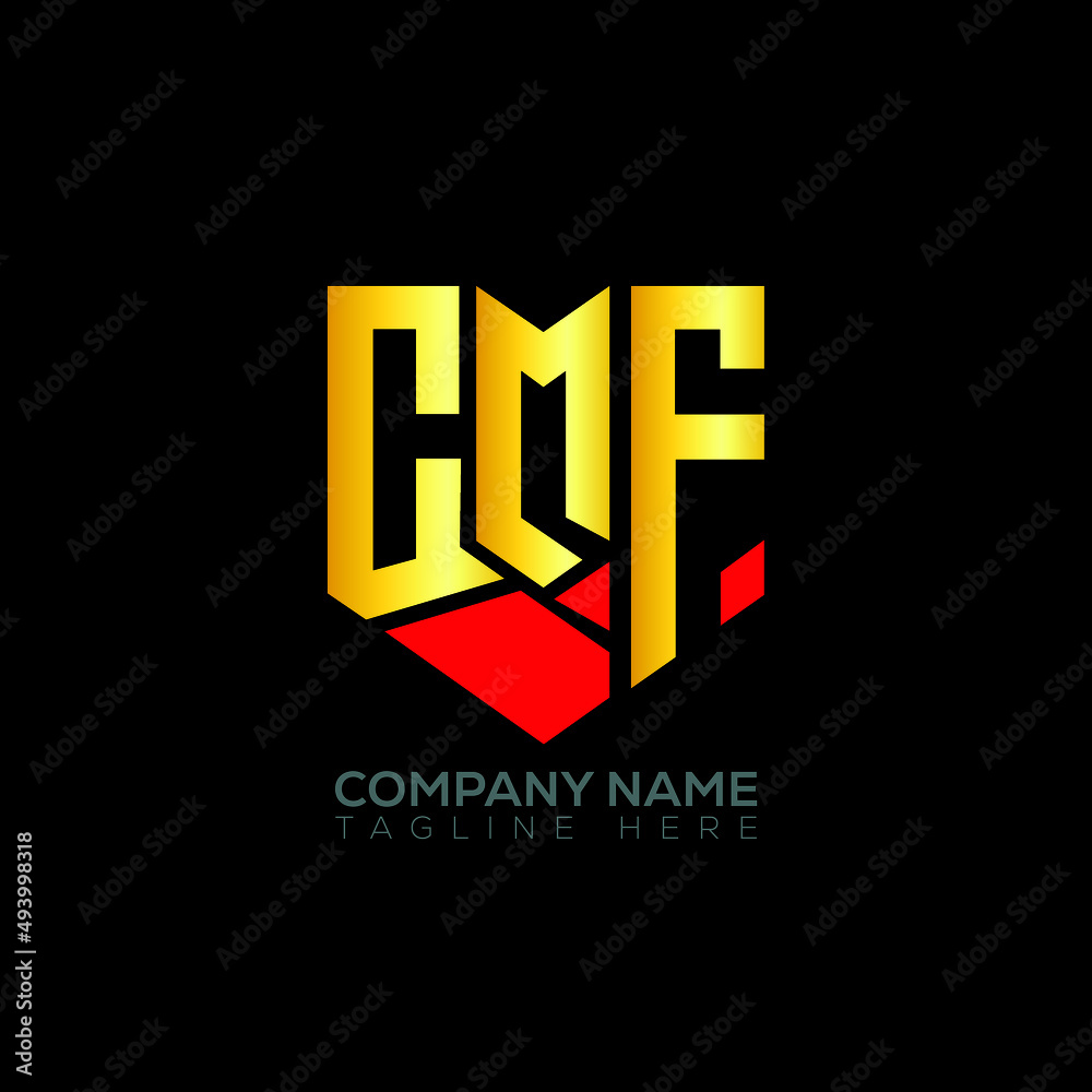 CMF letter logo design on black background.CMF creative initials letter ...