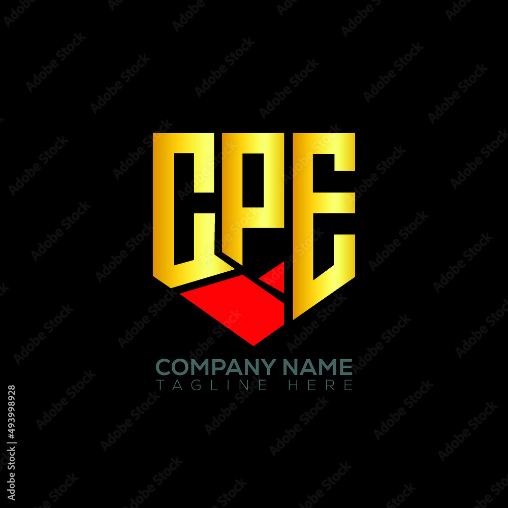 CPE letter logo design on black background.CPE creative initials letter ...
