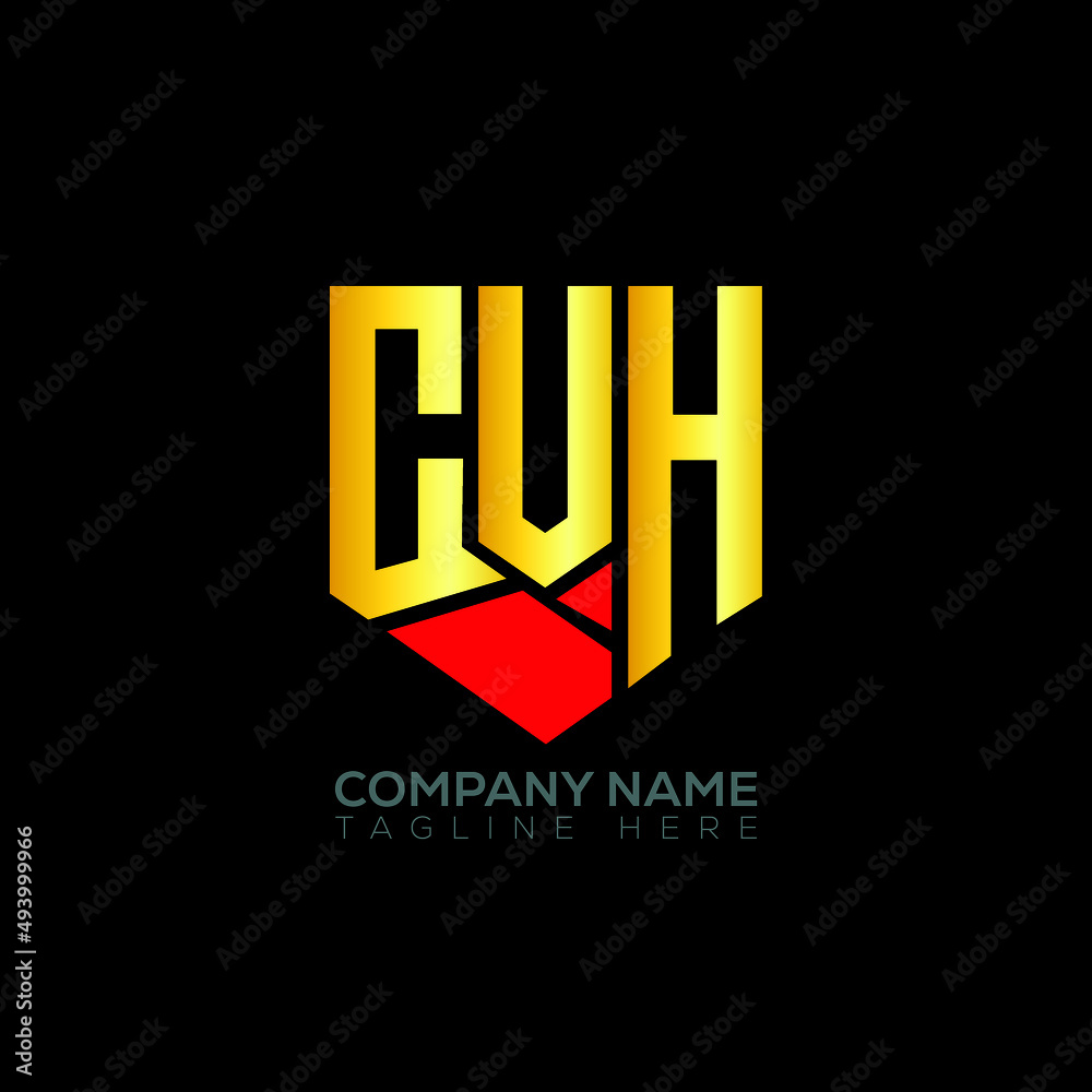 CUH letter logo design on black background.CUH creative initials letter ...