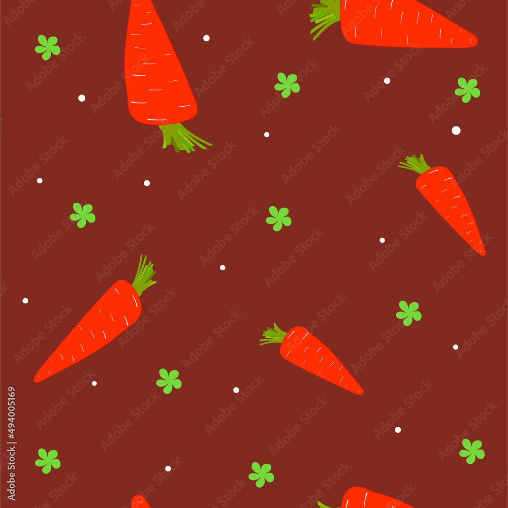 colorful cartoon illustration of carrots, seamless pattern for ...